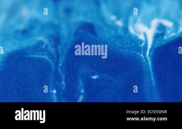 Ink pouring. Drip background. Defocused blue white color paint shimmer ...