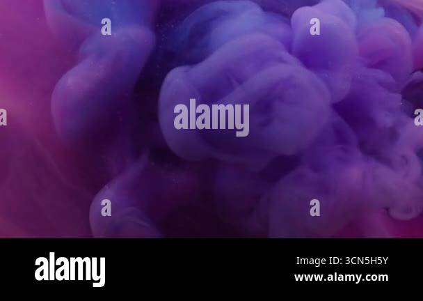 Steam paint. Acrylic fluid. Blur blue purple lilac color water ...