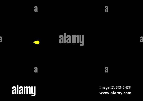 Abstract Yellow Blobs and Particles on Black Background in Looping ...