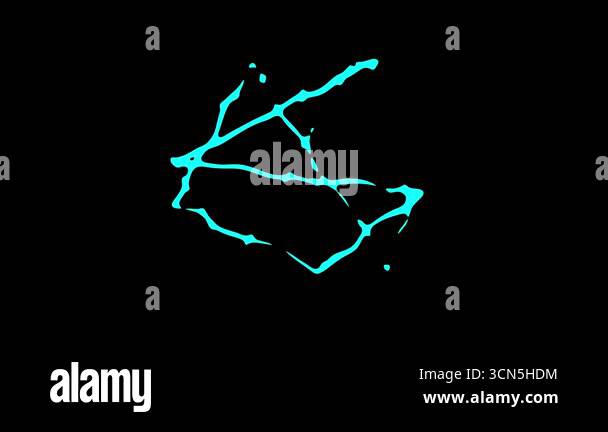 Abstract Cyan Lines Animation on Black Background: A Dynamic Visual ...