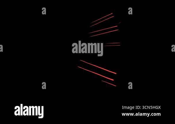 Minimalist Abstract Animation with Fading Red Lines on Black Background ...