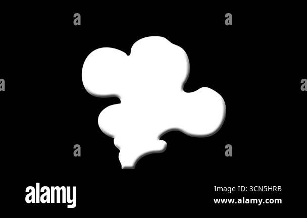 Cartoon Smoke Animation Sequence on Black Background for Visual Effects ...
