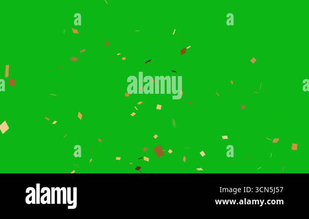 Golden confetti party popper blast on green screen 4k animation Stock ...