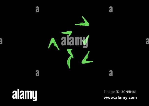 Animated Green Splatter Burst Effect on Black Background - Stock Motion ...