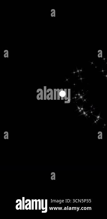 Animation of a group of glowing stars orbiting and moving along with a ...