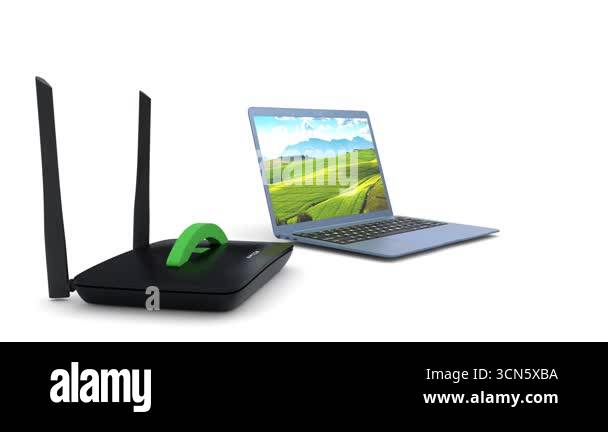 Wireless Router with Laptop Stock Video Footage - Alamy