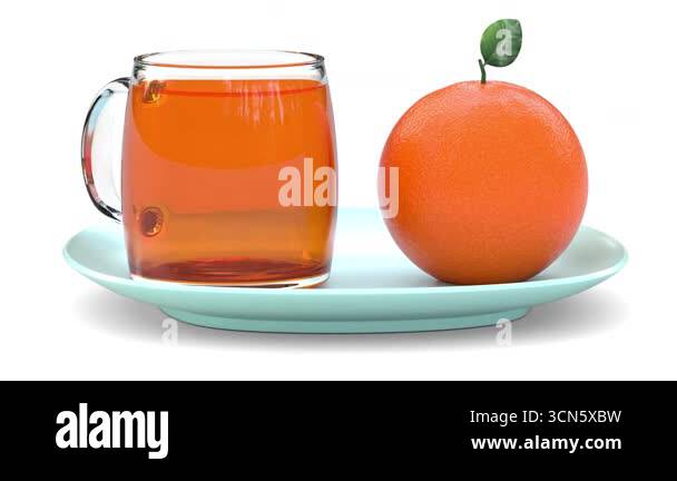 fresh orange juice 3d and computer rendering animation video with 4k ...