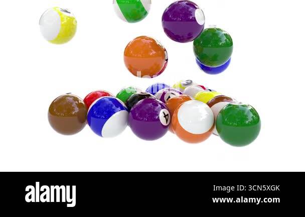 multicolor ball fall on white background Stock Video Footage - Alamy