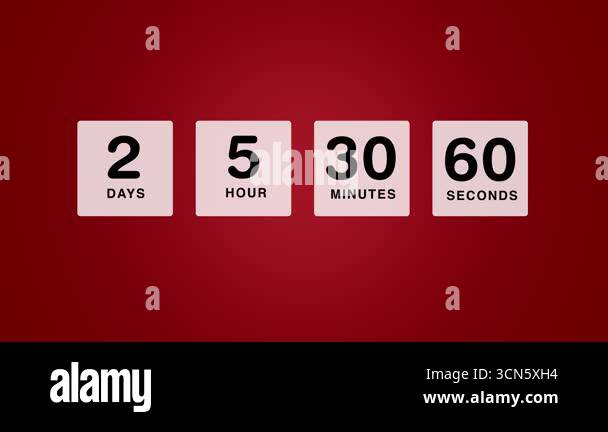 Countdown timer with scoreboard of day, hour, minutes and seconds for ...