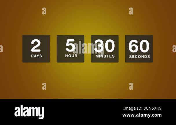 Countdown timer with scoreboard of day, hour, minutes and seconds for ...