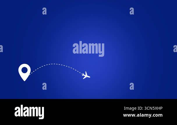 The path from the place to the departure of the plane animation ...