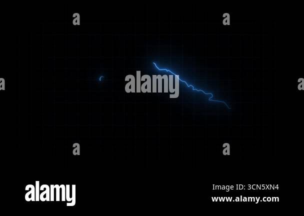 Cuba map animation, Glowing neon Cuba map animation background. country ...