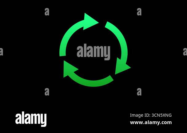 Rotating Circle or Cycle Symbol with three arrow animation on ...