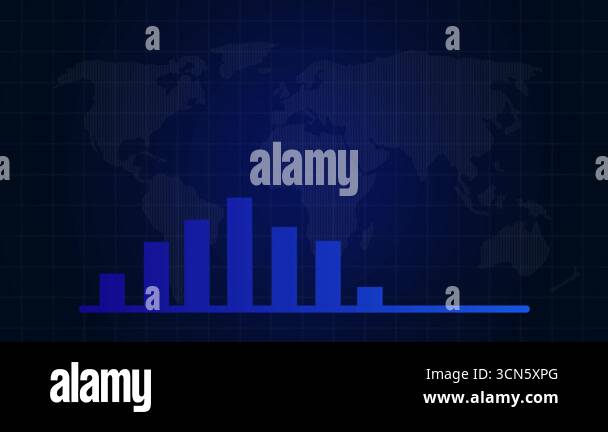 Good Economy Recession Graph Chart Animation on black background. Bear ...