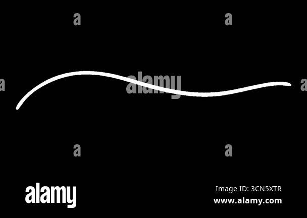 Minimalist animation of moving white wavy lines on a black background ...