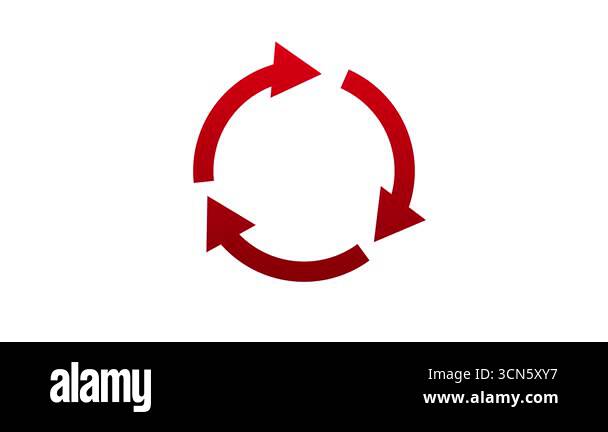 Rotating Circle or Cycle Symbol with three arrow animation on ...