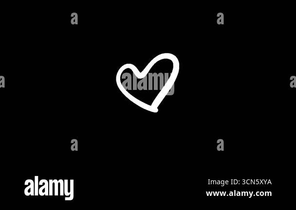 Heartfelt Design: Animated White Heart Icons on a Black Background in ...