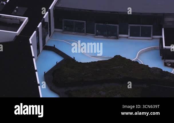 Aerial view of the Blue Lagoon Spa in Iceland, featuring milky blue ...