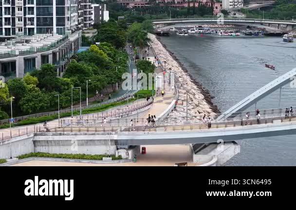 Southern Bridge at Tseung Kwan O Waterfront Promenade Aug 24 2025 Stock ...