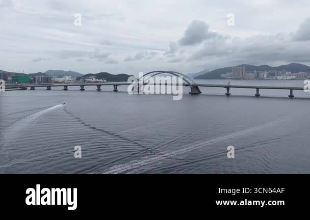 Southern Bridge at Tseung Kwan O Waterfront Promenade Aug 24 2025 Stock ...