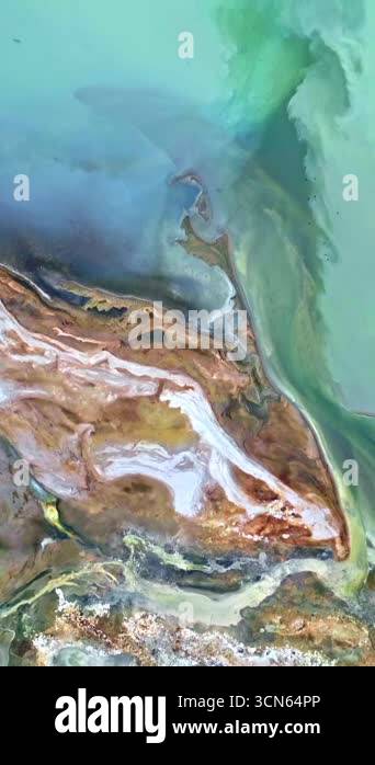 Aerial view of vibrant geothermal patterns in Rotorua, New Zealand ...