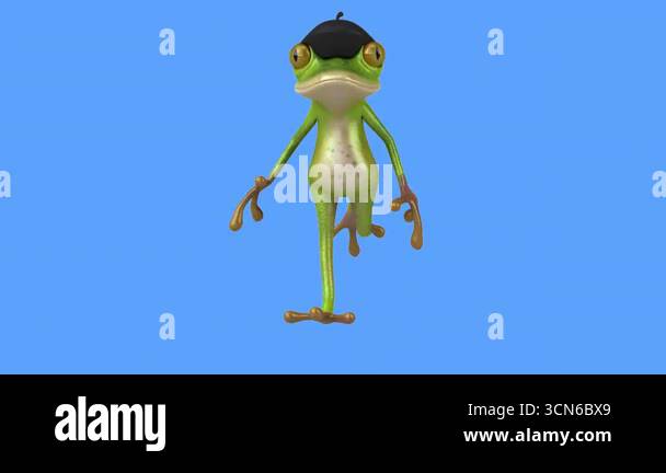Fun 3D cartoon character. Cute Running Frog Stock Video Footage - Alamy