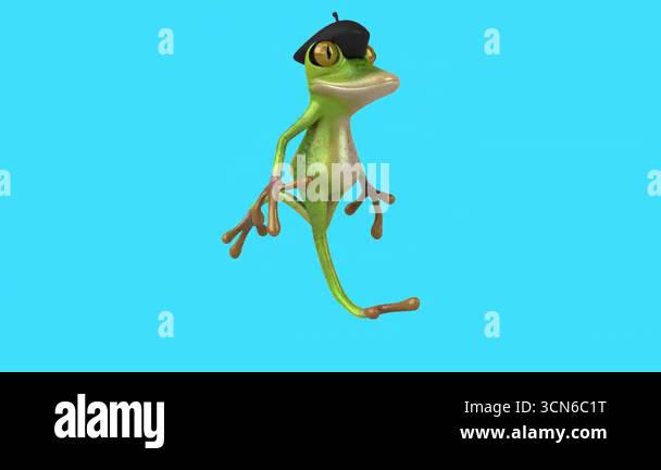 Fun 3D cartoon character. Cute Running Frog Stock Video Footage - Alamy