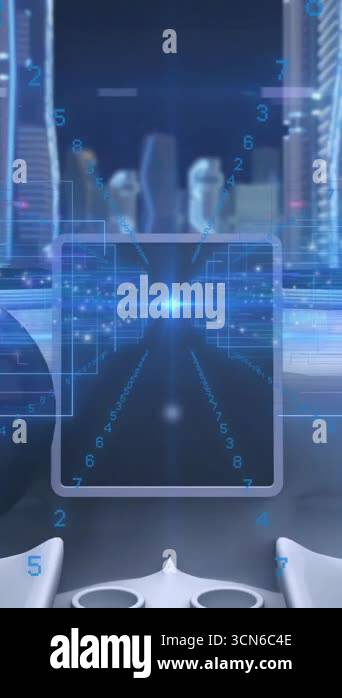 Digital interface overlay showing data and technology elements in ...