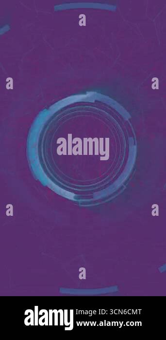 Animation of scope scanning over purple background. Technology, science ...