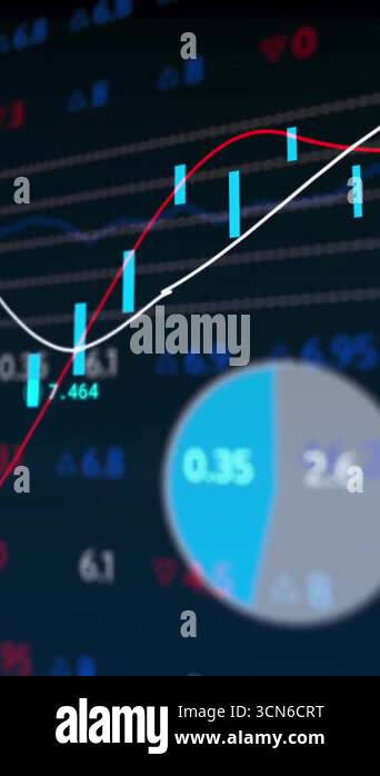 Animation Of Statistical And Stock Market Data Processing Against Blue Background Business Data