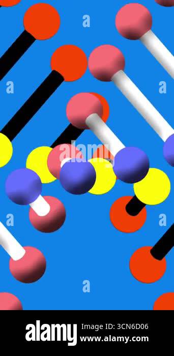 Animation of dna strand spinning and falling covid 19 cells over blue ...