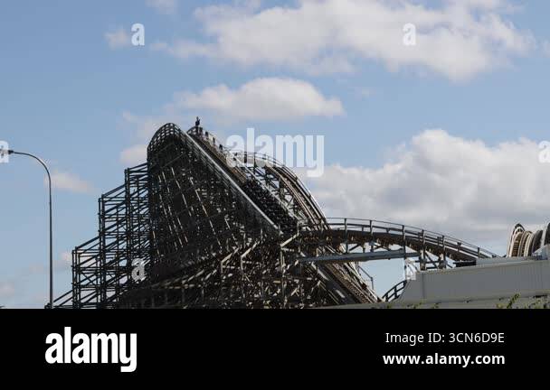 Sequential views of a roller coaster ride Stock Video Footage - Alamy