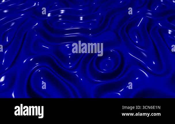 Elegant loop animation of liquid blue plasma waves with metallic shine ...