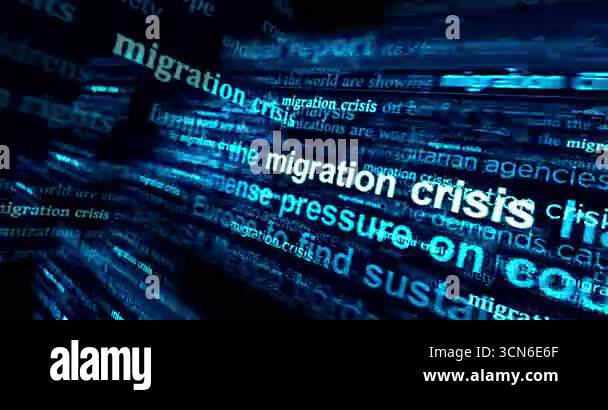 Migration crisis and refugees Headline news titles international media ...