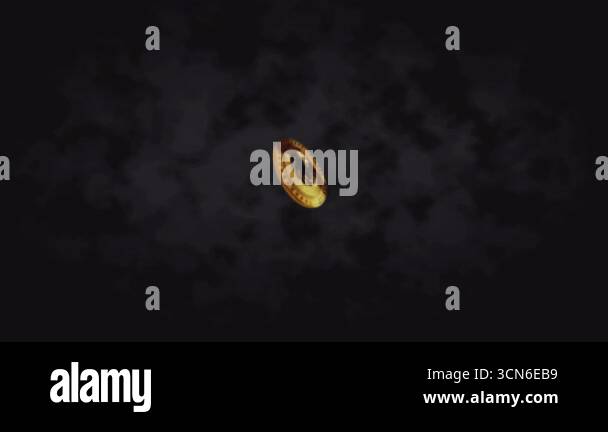 Lion power symbol rotating coin toss. Transaction and blockchain ...