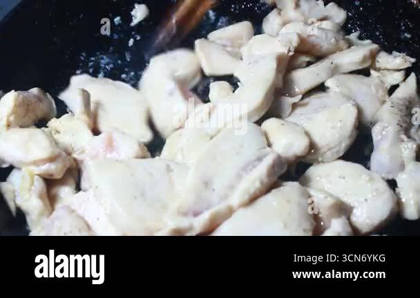 processed some chicken slices Stock Video Footage - Alamy
