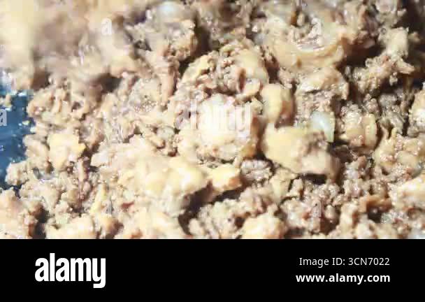 minced meat fried with shrimp paste Stock Video Footage - Alamy
