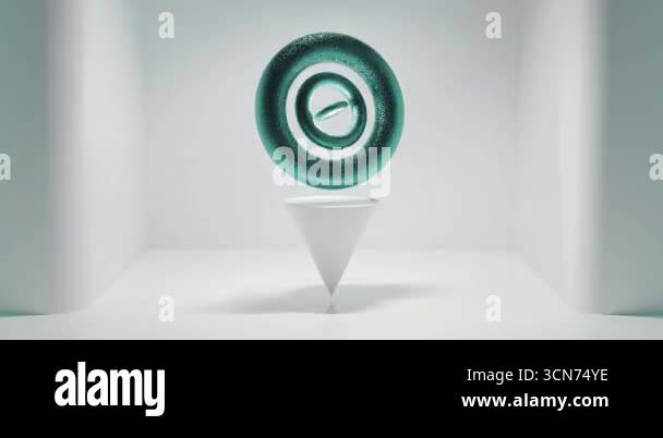 In a pristine white room, a miniature Dyson toroidal sphere floats mid ...