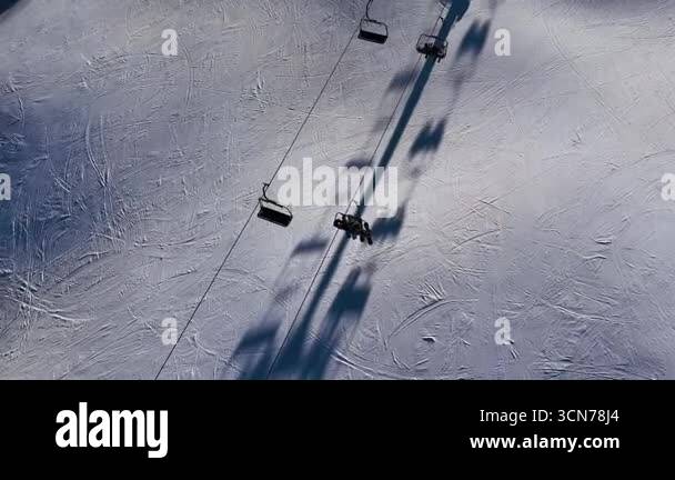 Ski Lift Aerial View Germany. Drone video. Aerial drone view of a ski ...
