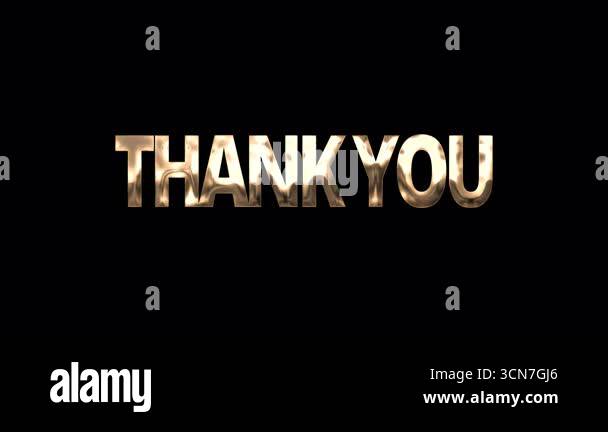 Thank you cinematic pop up text animation using golden color and alpha ...