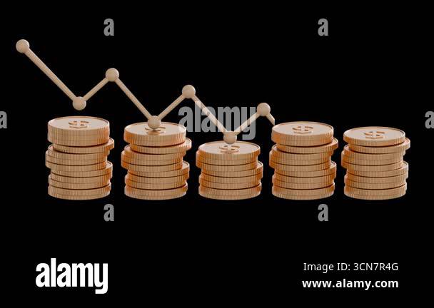 drop financial business gold coin money currency. Success finance graph ...