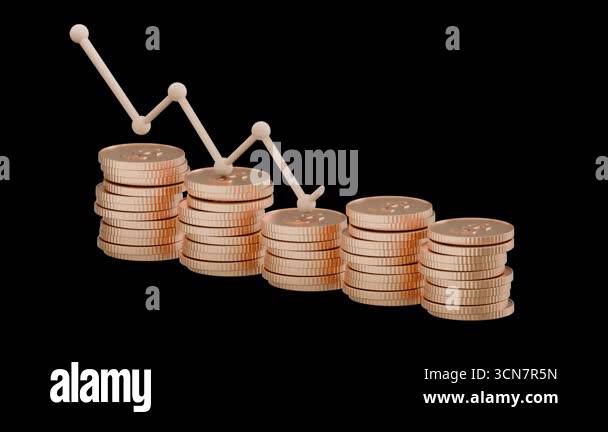 drop financial business gold coin money currency. Success finance graph ...