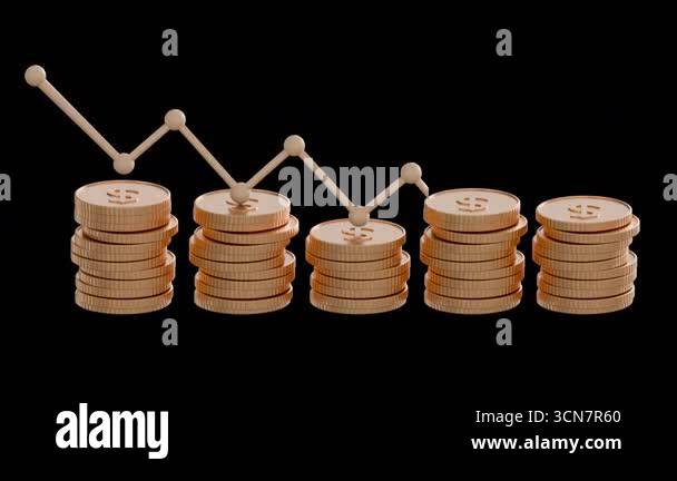 drop financial business gold coin money currency. Success finance graph ...