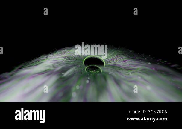 Close-up of a mesmerizing abstract surface featuring flowing green and ...