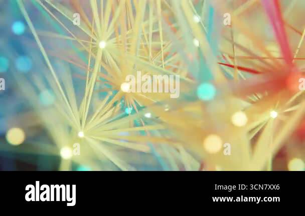 Vibrant abstract network of glowing points connected by geometric lines ...