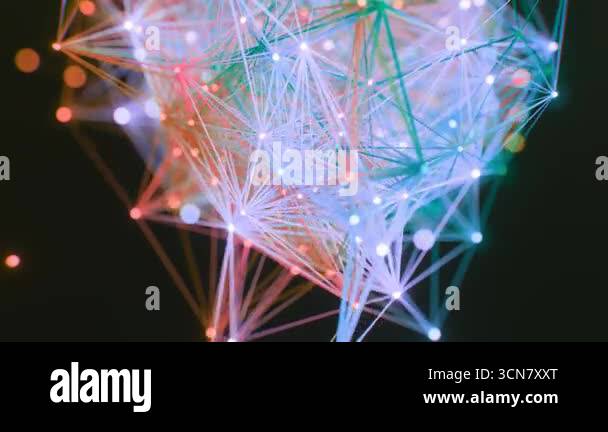 Dynamic animation showcasing a vibrant, interconnected digital network ...