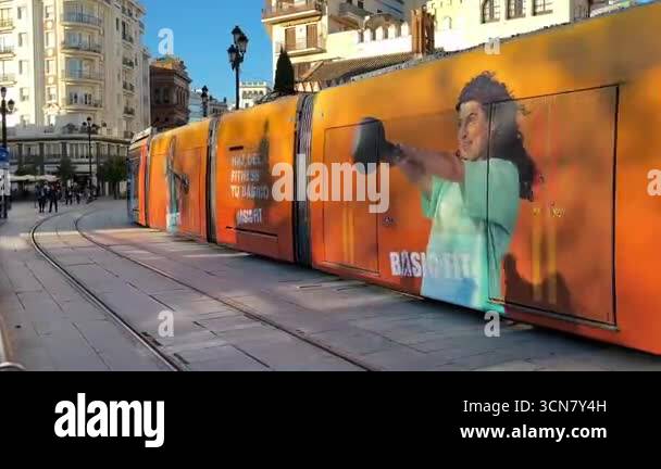 Spain: Trams operating on Seville's MetroCentro line, navigating ...
