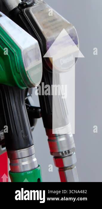 Animation of sale and arrows over gas pump. Energy, power and fuel ...