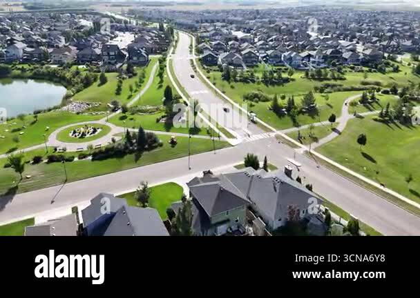 High-resolution 4K aerial clip highlighting the growing suburban ...