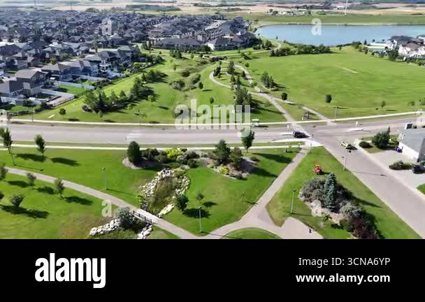 Stunning 4K aerial drone footage of Stonebridge, a modern residential ...